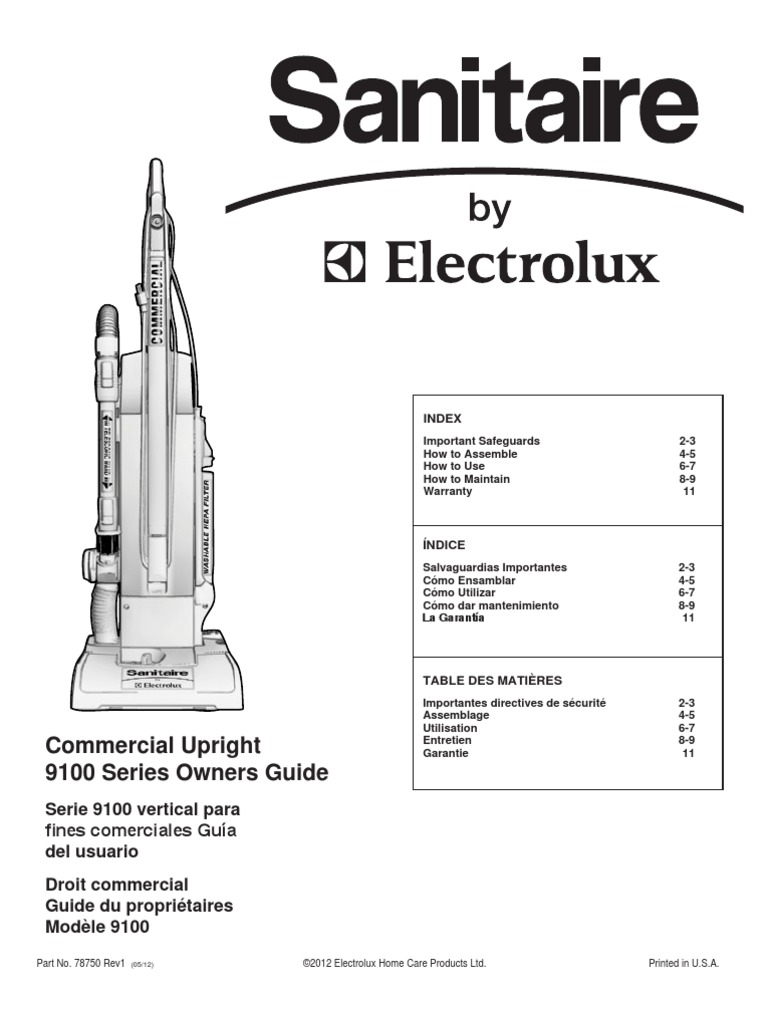 Electrolux Sanitaire Owners Guide | PDF | Manufactured Goods | Machines