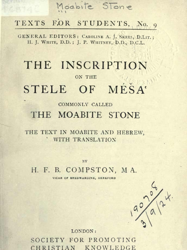 The Moabite Stone | PDF | Hebrew Language | Ancient Peoples Of The Near ...