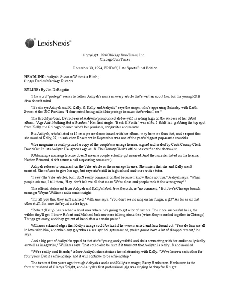 R Kelly Timeline: Chicago Sun-Times Coverage | PDF | African American ...