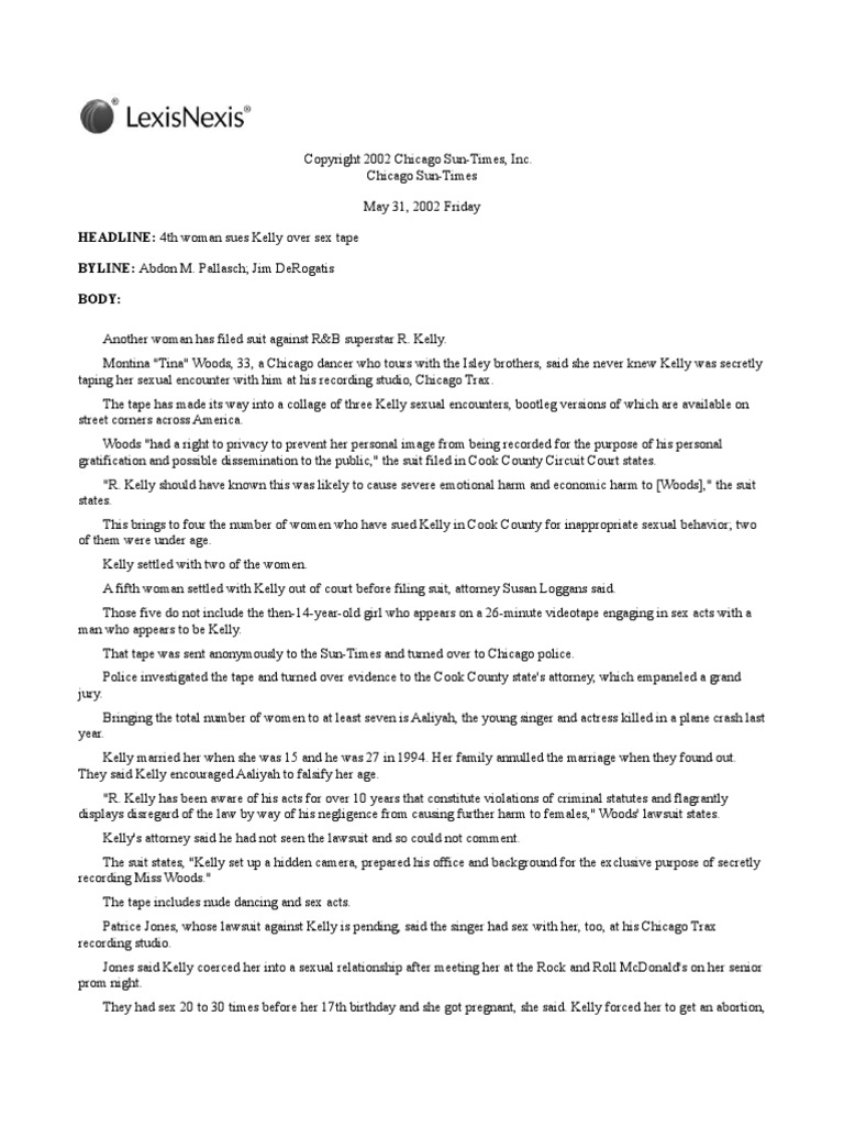 R. Kelly Timeline: Chicago Sun-Times Coverage | PDF | Lawsuit | Government
