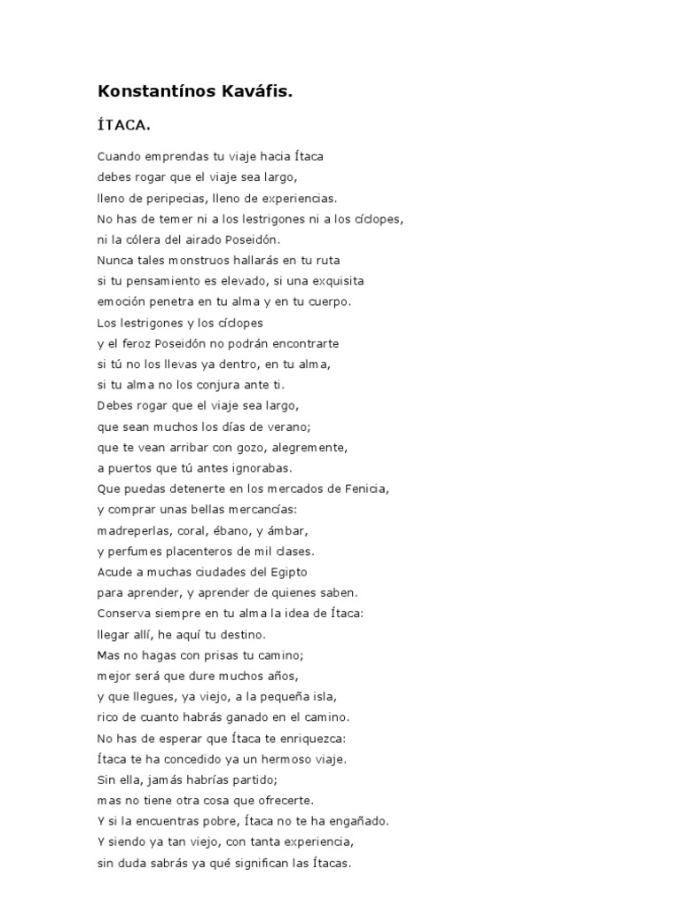 Konstantinos Kavafis Itaca | Odysseus | Odyssey