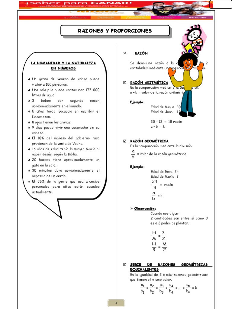 Razones y Proporciones | Proporción | Física y matemáticas