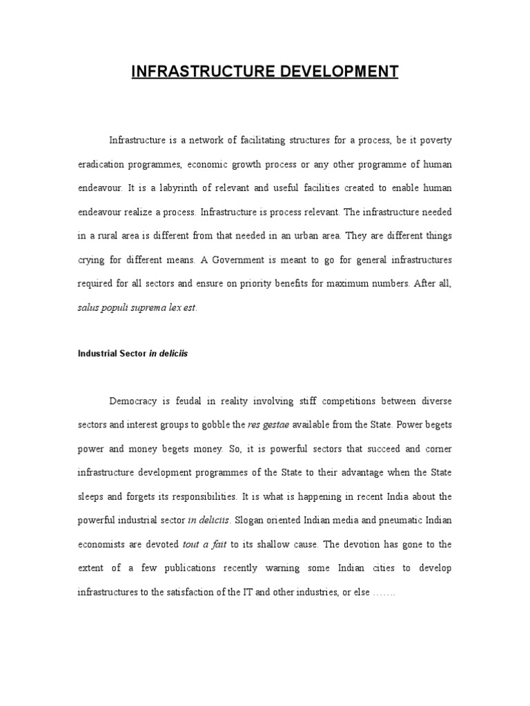 Infrastructure Development: Salus Populi Suprema Lex Est | PDF