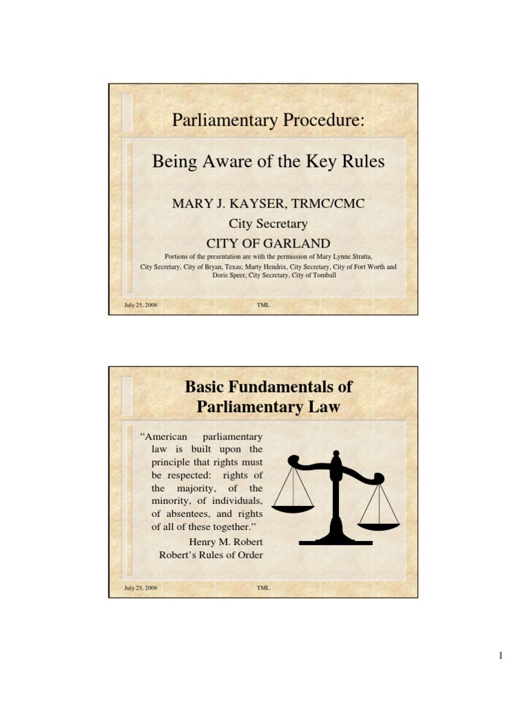 Understanding Parliamentary Procedure | PDF | Parliamentary Procedure ...
