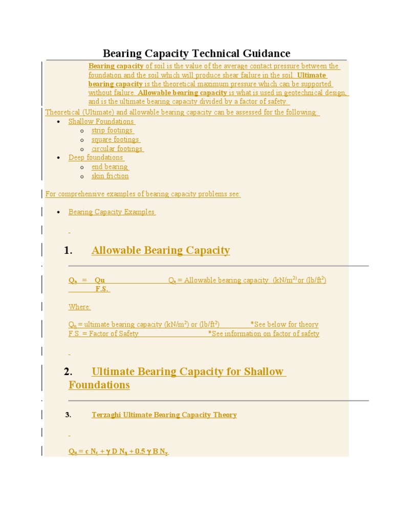 Soil Bearing Capacity Guidance | PDF | Deep Foundation | Civil Engineering
