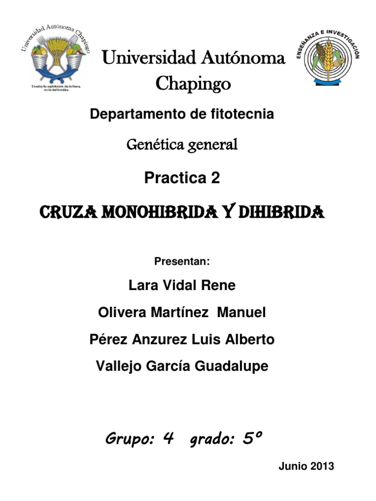 Cruza Monihibrida y Dihibrida | PDF | Dominancia (Genética) | Genética