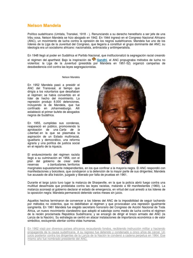 Nelson Mandela | PDF | Nelson Mandela | Sudáfrica