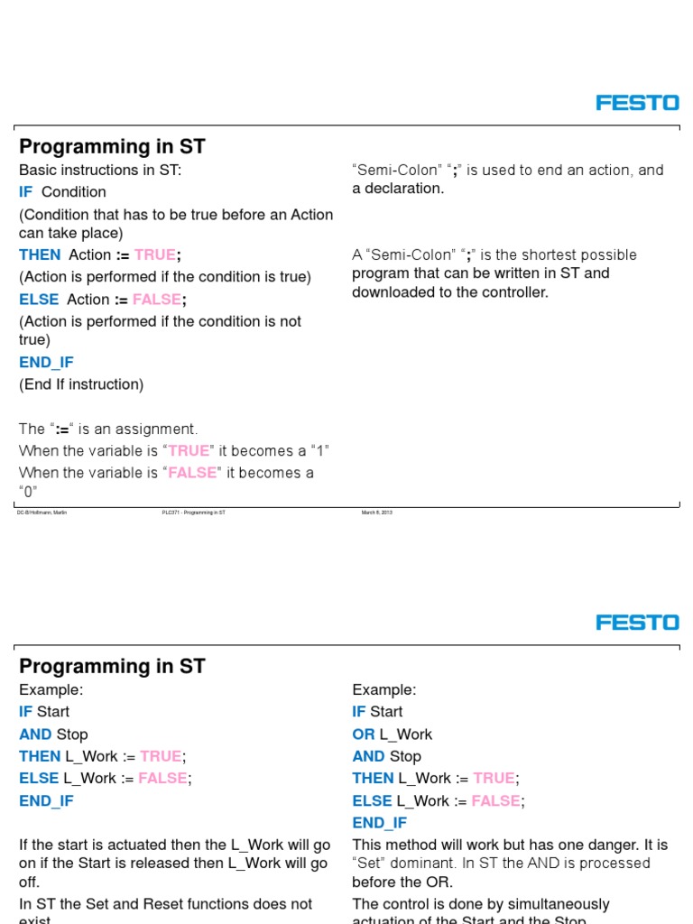 PLC371 Programming in Structured Text (ST) | Download Free PDF ...