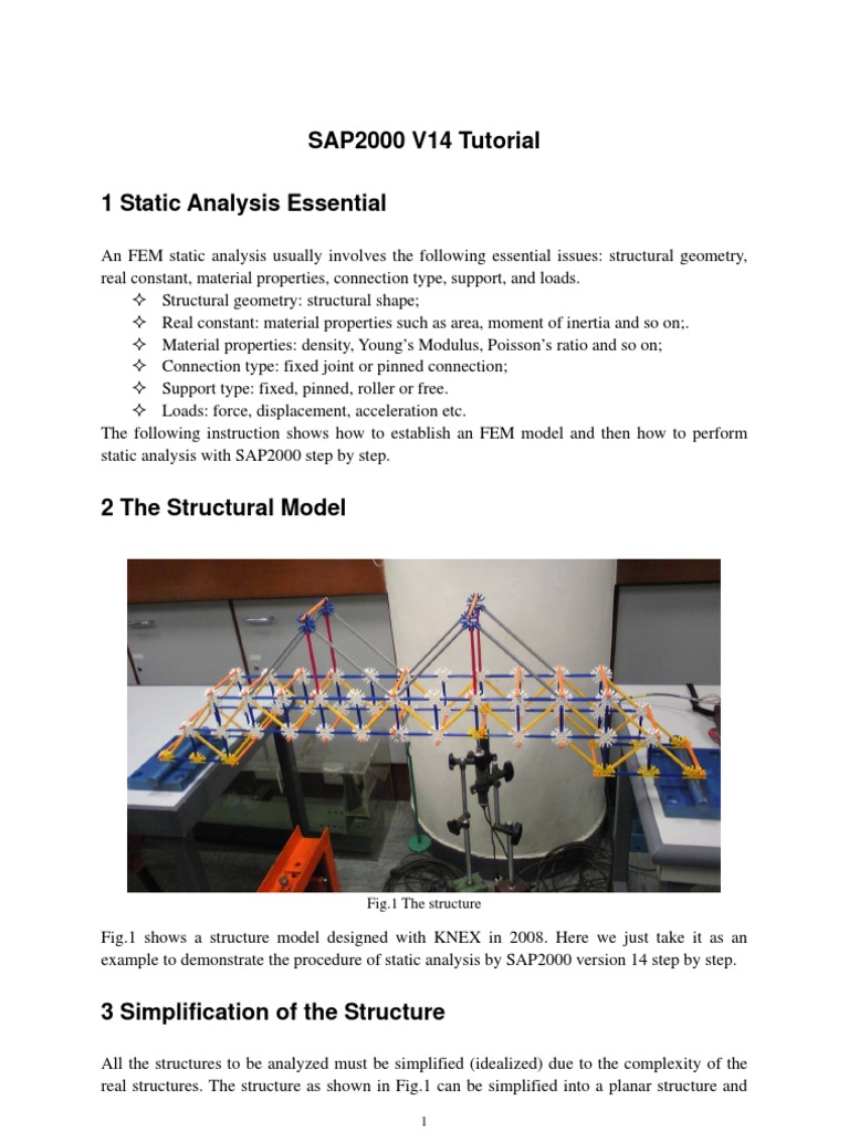Sap2000 V14 Step by Step Based On A Structure Model | PDF | Truss ...