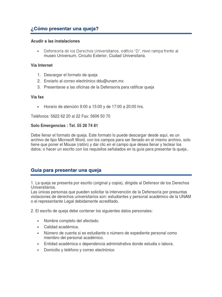 Cómo Presentar Una Queja | PDF | Fax | Correo electrónico