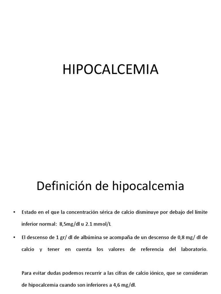HIPOCALCEMIA