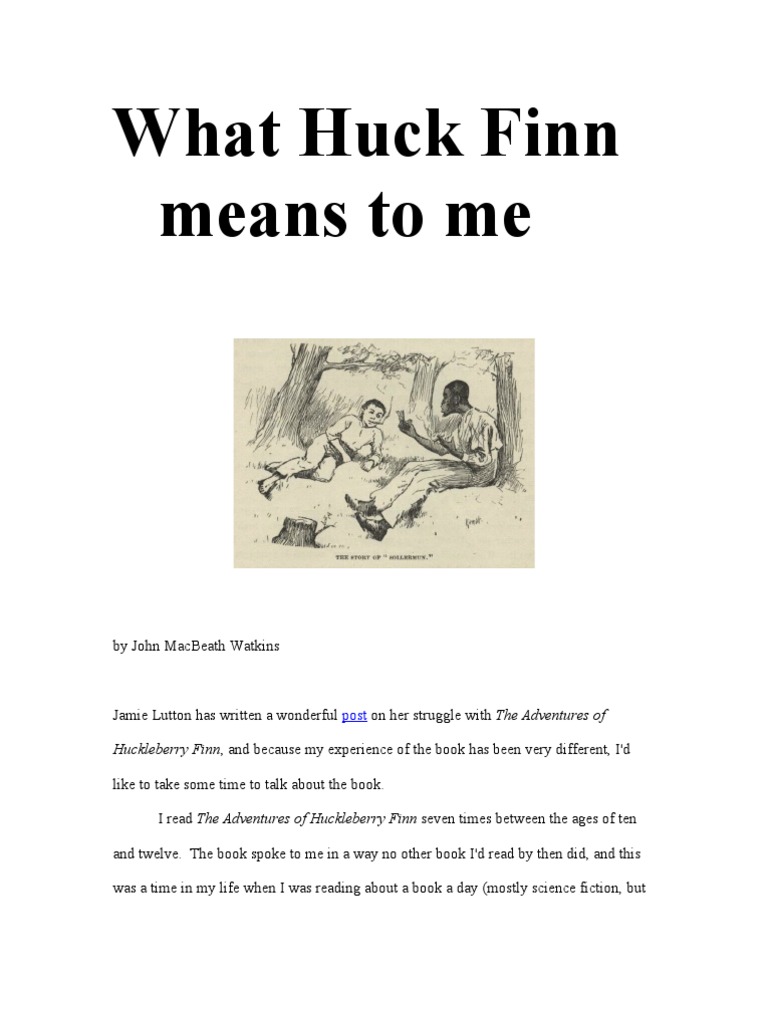 What Huck Finn Means To Me | PDF | Adventures Of Huckleberry Finn ...