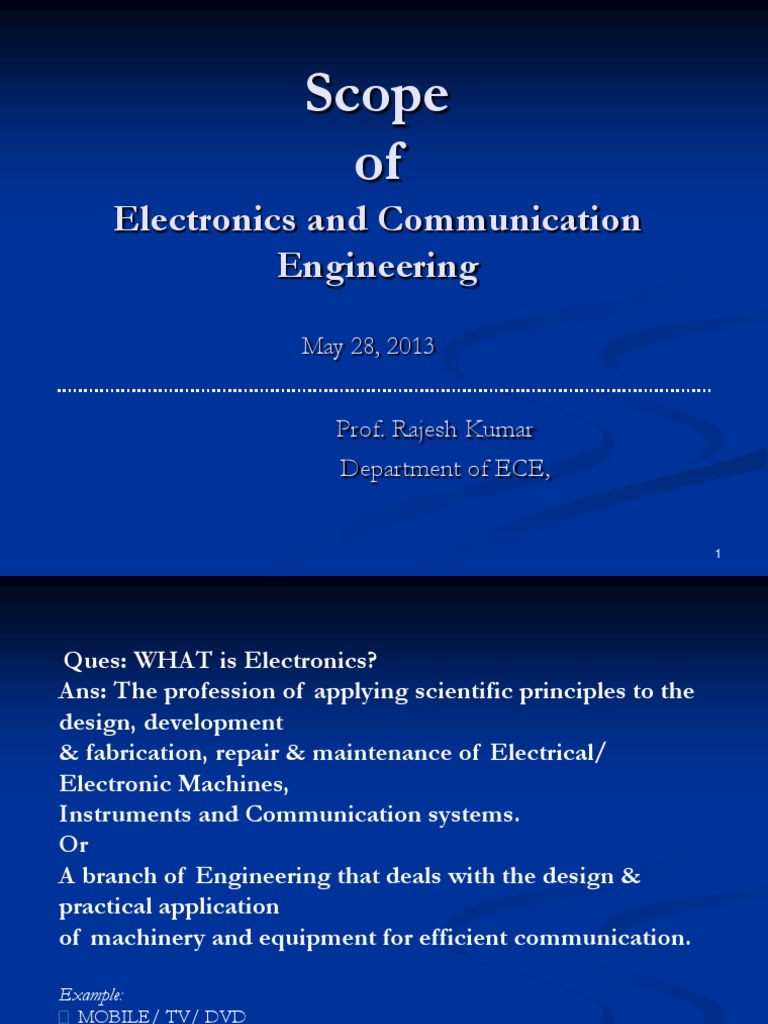 Scope of Electronics Engineering | PDF | Telecommunication | Electronics