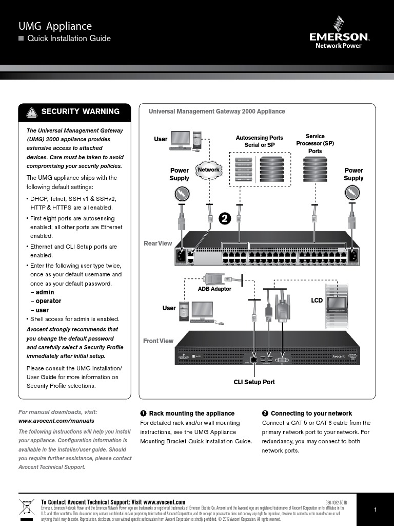 UMG Quick Installation Guide | PDF | Port (Computer Networking) | Ip Address