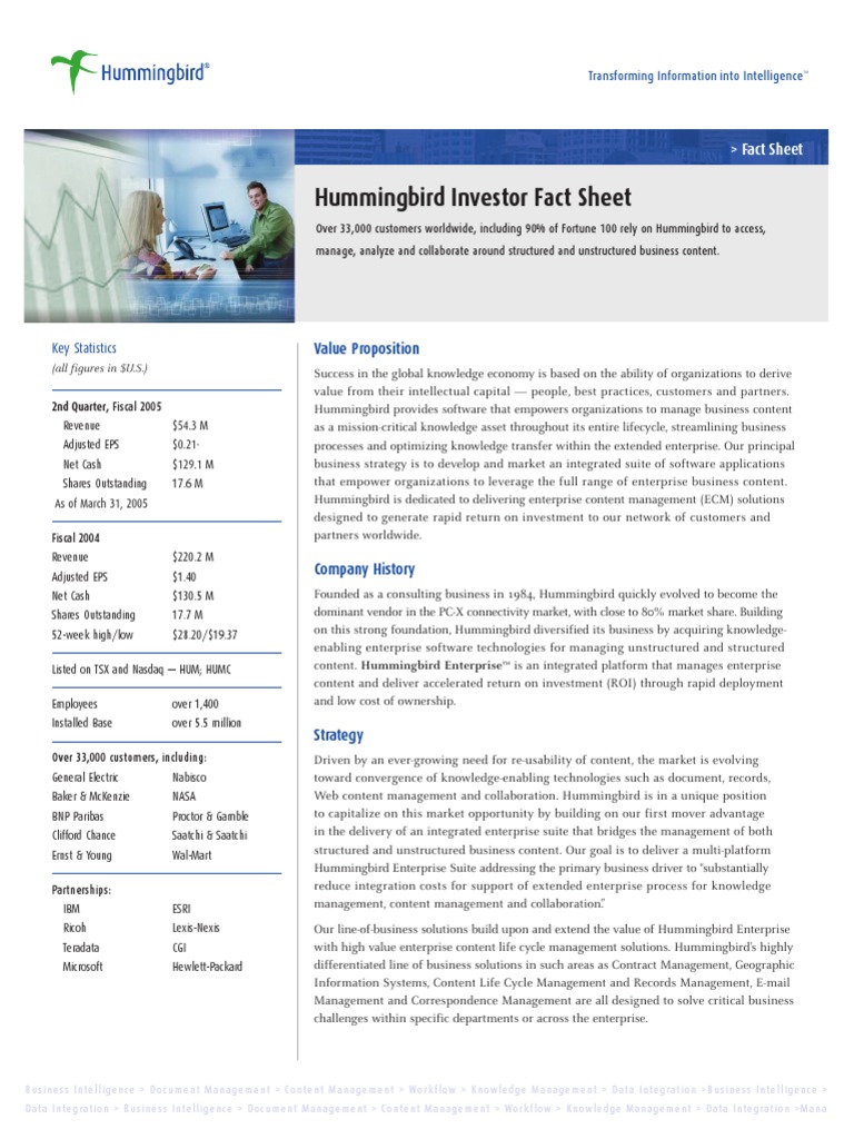 Investor Fact Sheet | PDF | Business Intelligence | Business