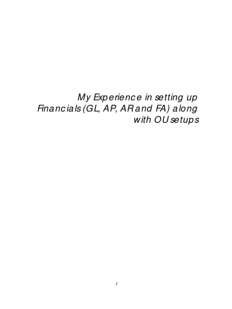 Setting Up Oracle EBS Financials Basics | PDF | Inventory | Accounts ...