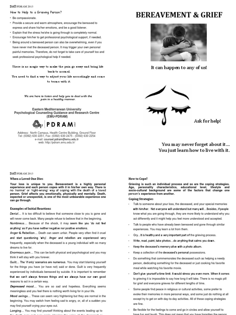 Bereavement Grief Pdf