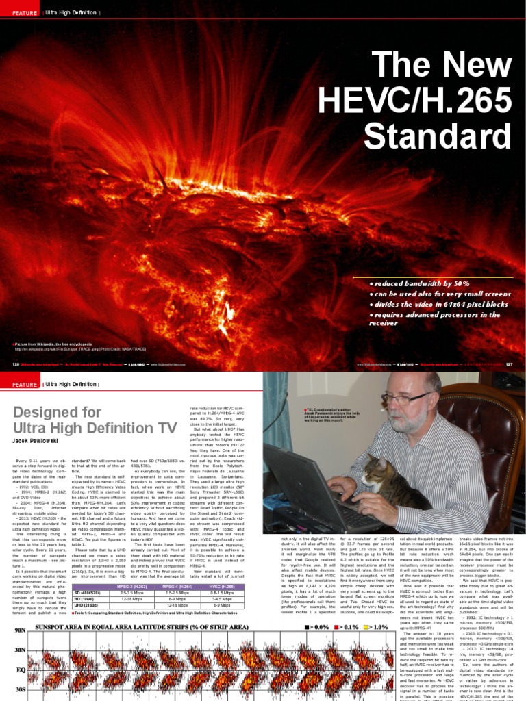 The New HEVC/H.265 Standard: FEATURE Ultra High Definition | PDF | High Definition Television ...
