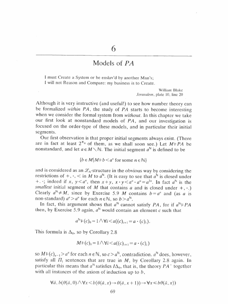 6 Models of PA | PDF | Mathematical Concepts | Mathematical Logic