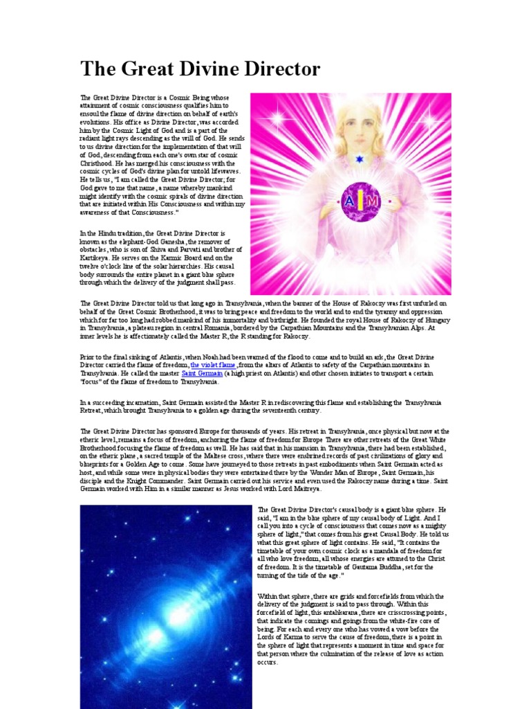 The Cosmic Role and Teachings of the Great Divine Director | PDF ...