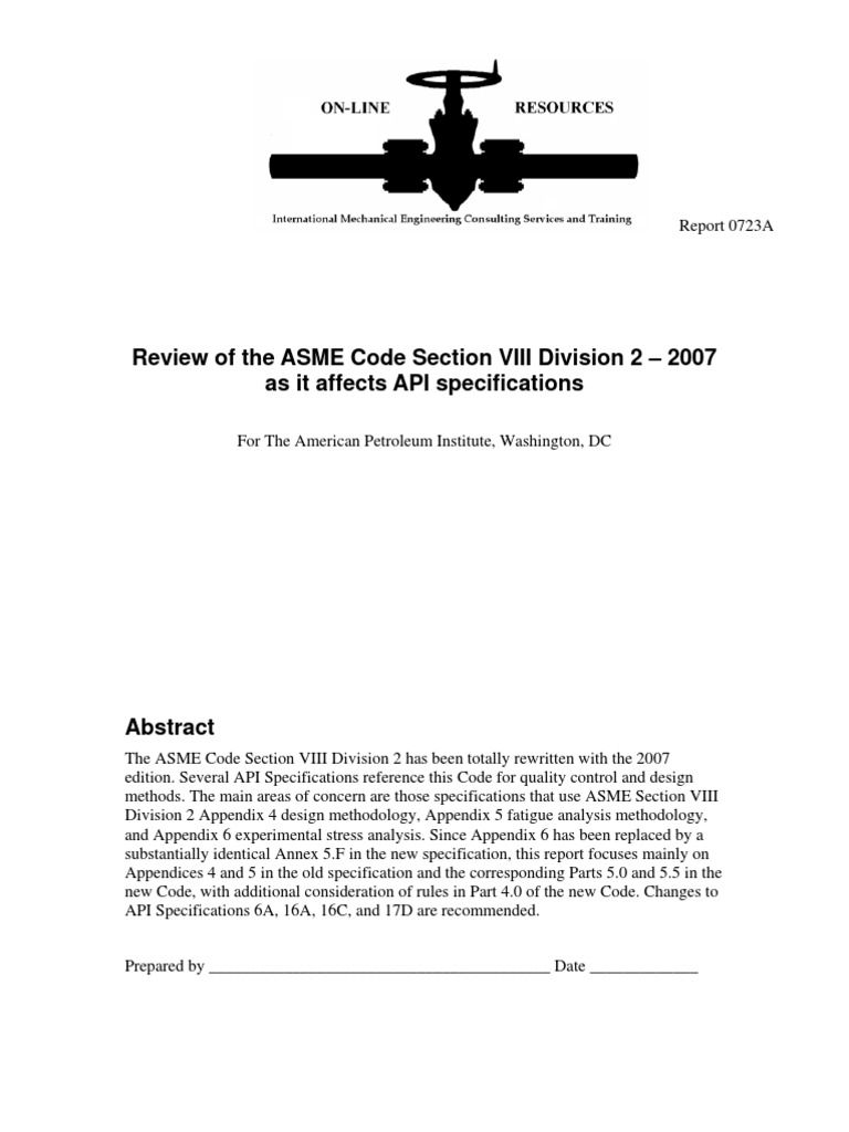 ASME VIII Div 2: 2007 Changes Overview | PDF | Yield (Engineering ...