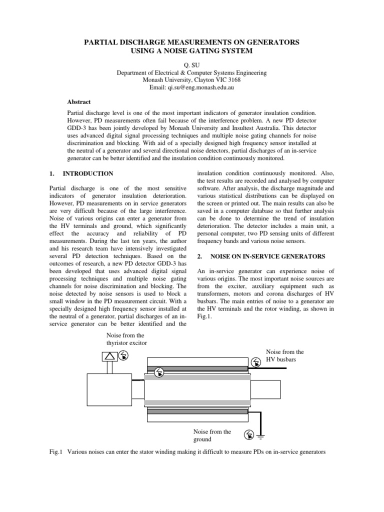 Partial Discharge Measurements On Generators Using A Noise Gating ...