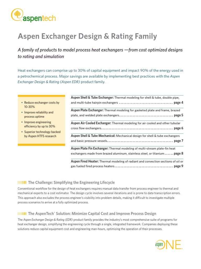 Aspen EDR Family | PDF | Heat Exchanger | Heat