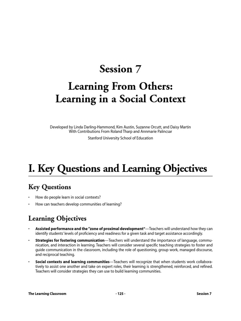 07 Learn Social Context | PDF | Learning | Teachers