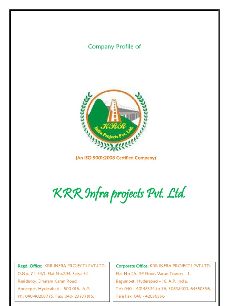 KRR Infra projects Pvt. Ltd.: Company Profile of