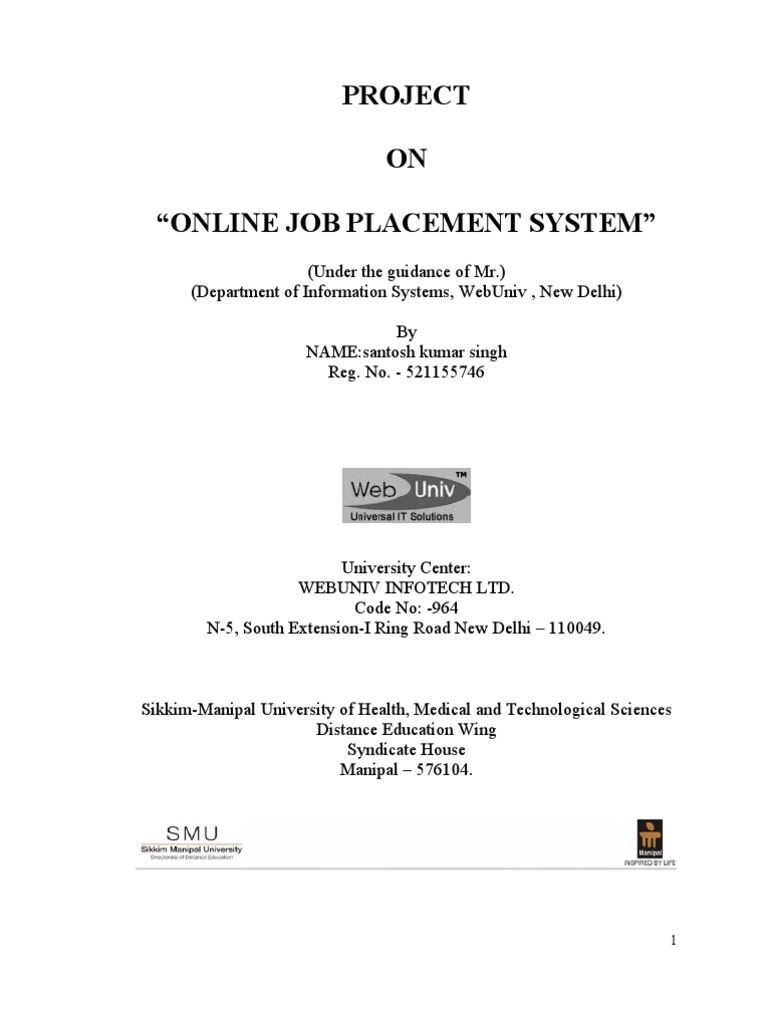 Project Online Job Placement System | PDF | Databases | Relational Database