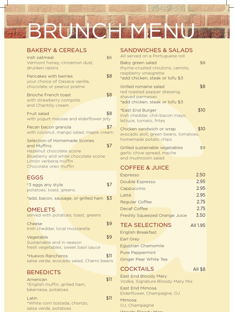 East End Grille Menu 3 Menus Consolidated | Download Free PDF | French ...
