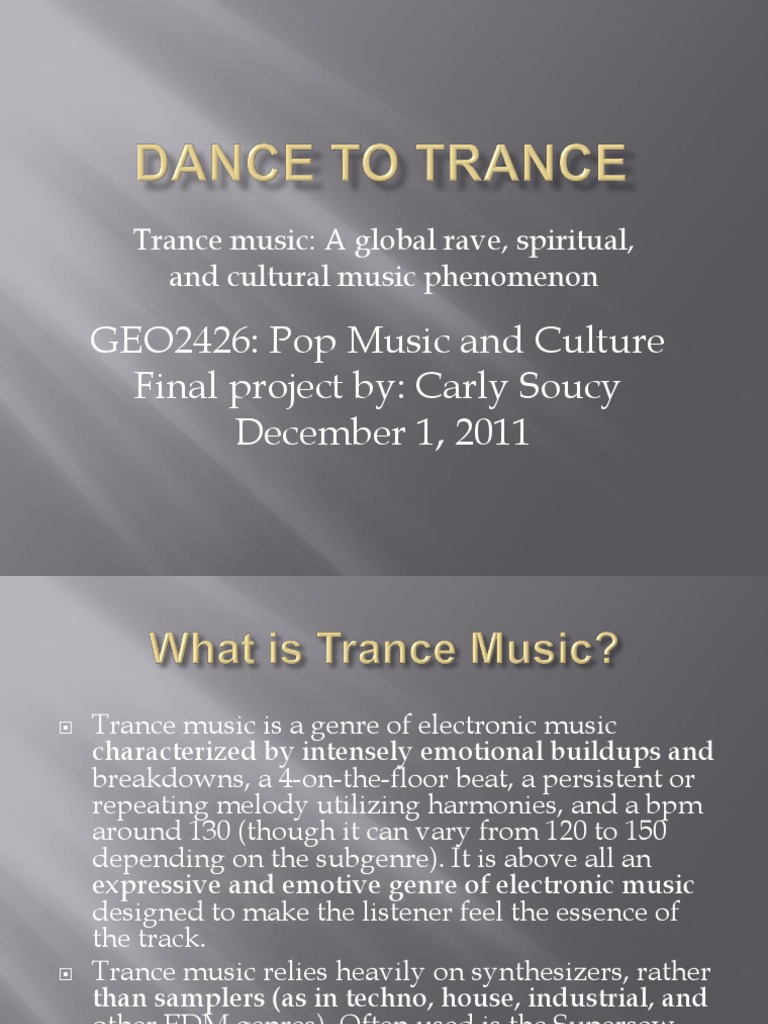 Trance Music History and Analysis | PDF | Disc Jockey | Dance Music