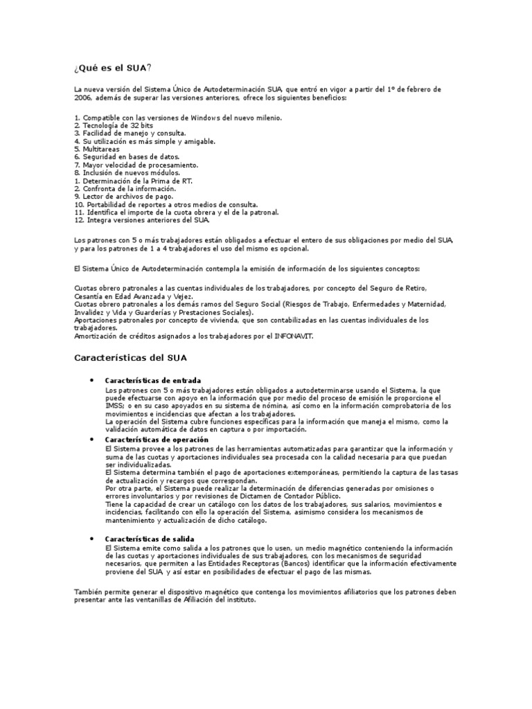 Qué Es El SUA | PDF | Salario | Pensión