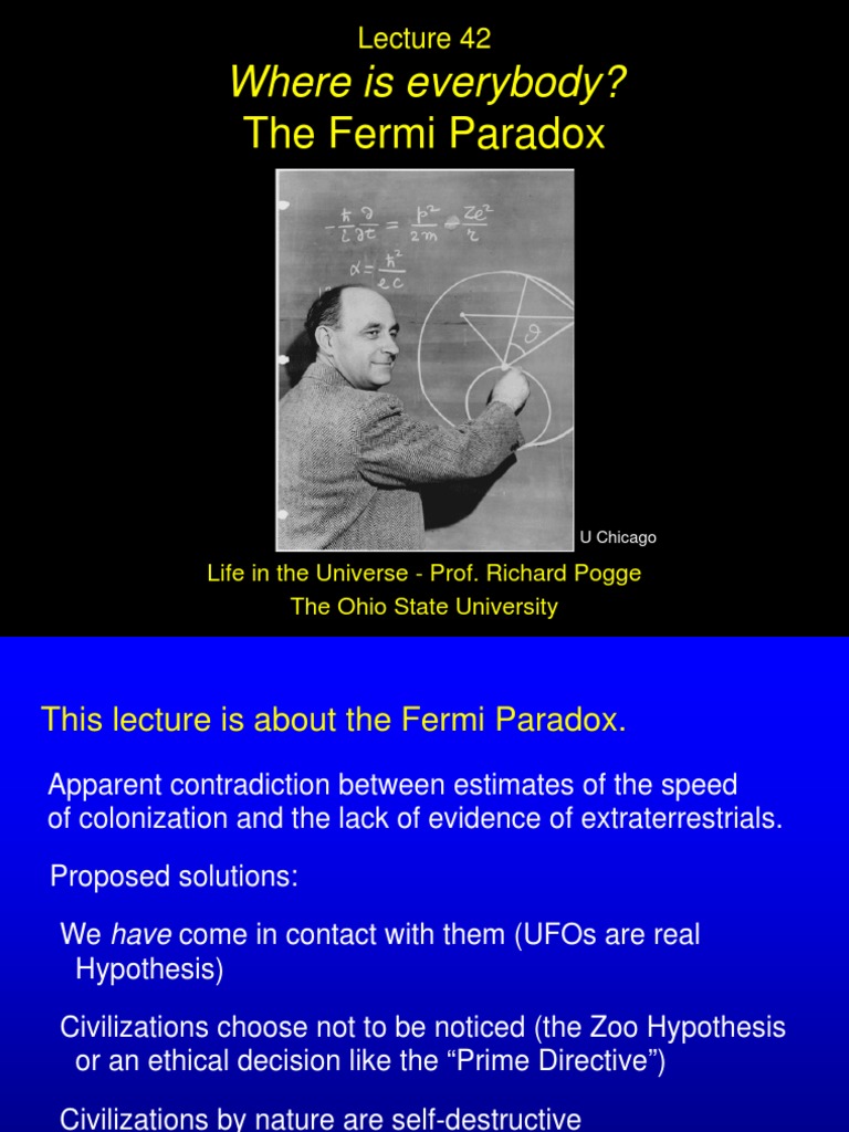 Lecture 42 The Fermi Paradox | PDF | Astronomy | Outer Space