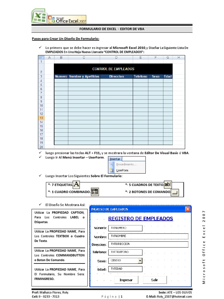 Excel III - VBA - Formularios - I | PDF | Software patentado ...