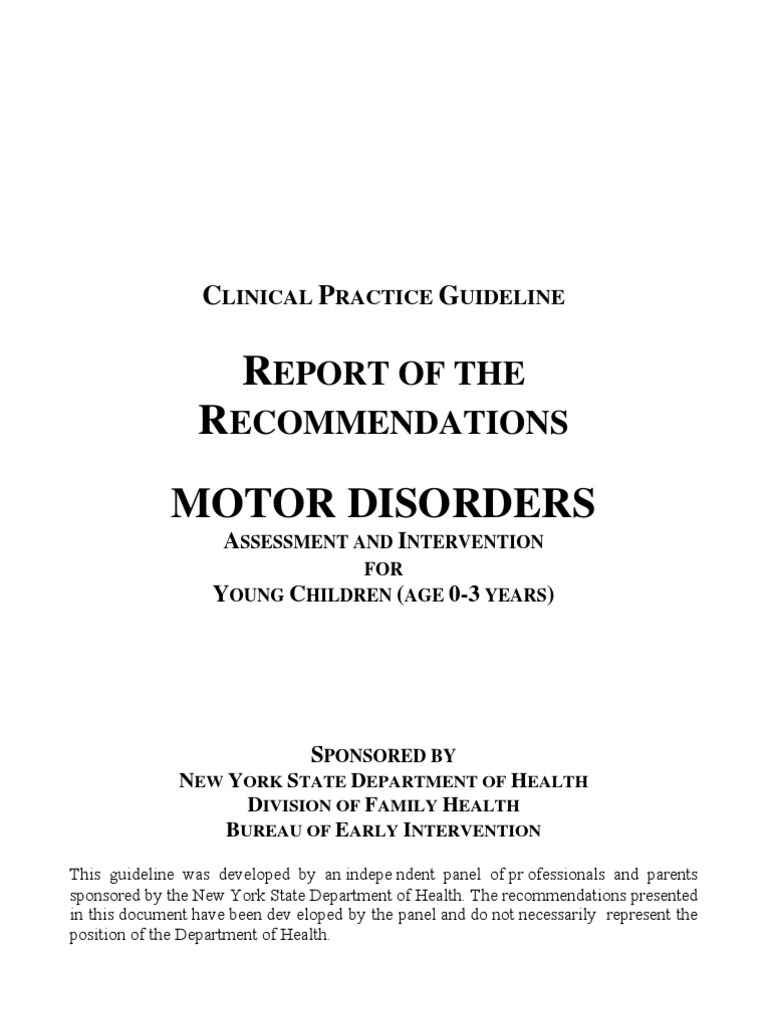 Guidelines Motor Disorders Assessment and Intervention | PDF | Evidence ...