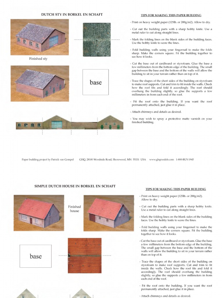 285 Scale Paper Buildings | PDF | Roof | Building Engineering