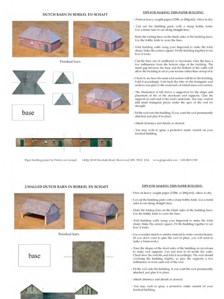 285 Scale Paper Buildings 2 | PDF | Roof | Manmade Materials