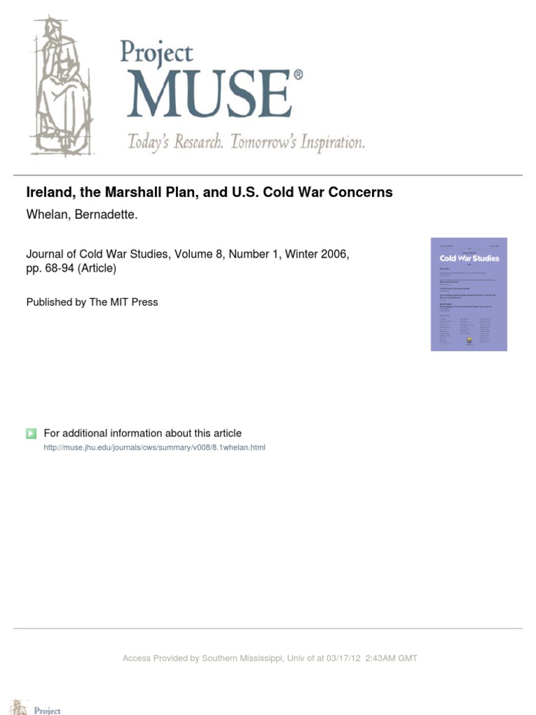 Ireland Cold War Marshall Plan | PDF | Travel | History