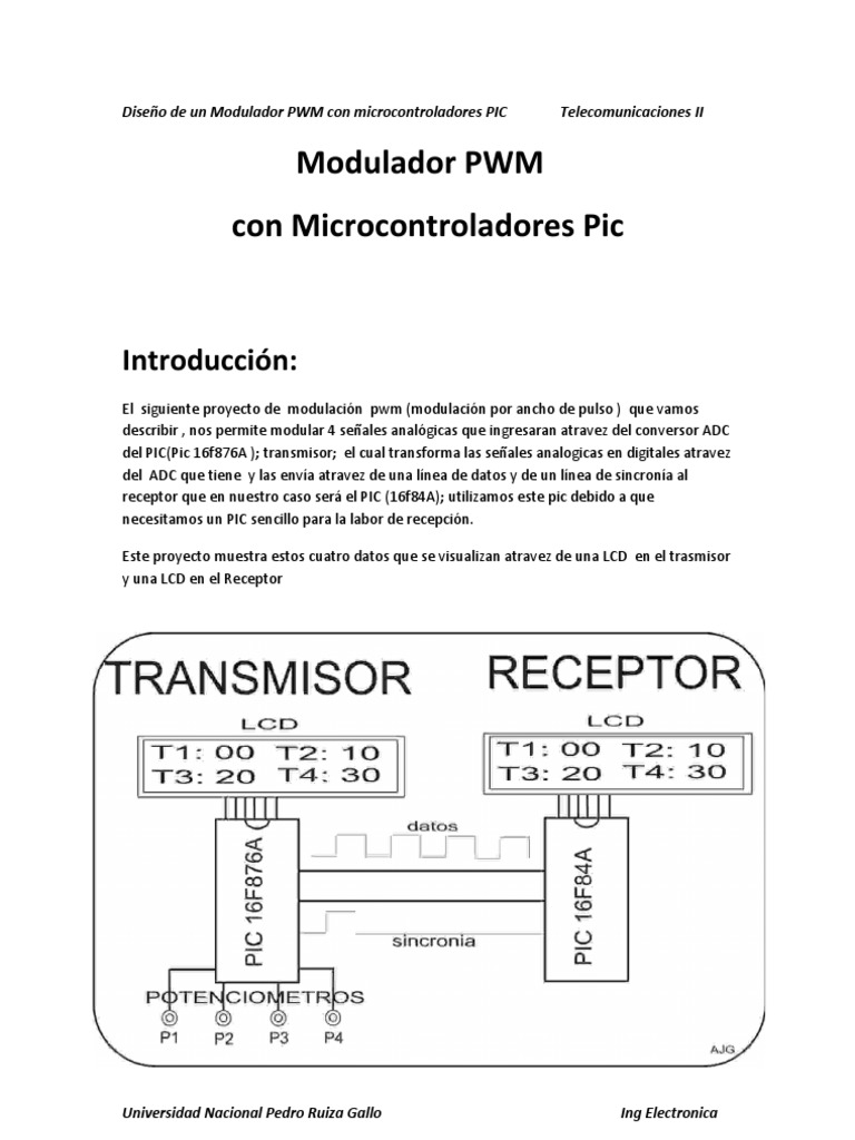 Modulador PWM Con Microcontroladores Pic | PDF | Conversor analógico a ...