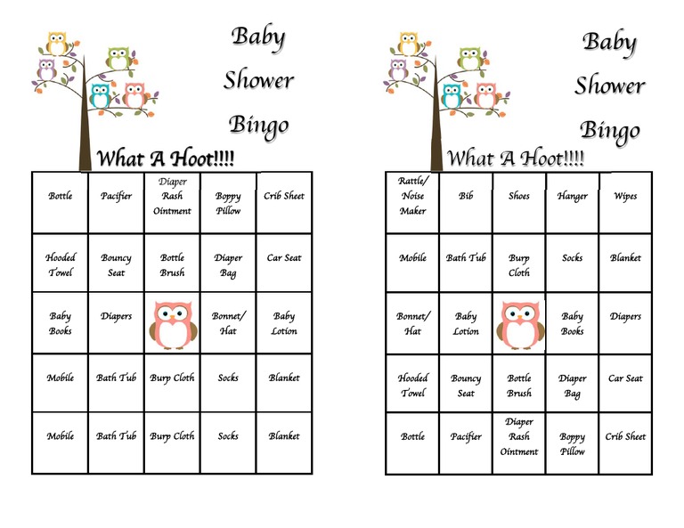 Owl Bingo Card 5 | PDF