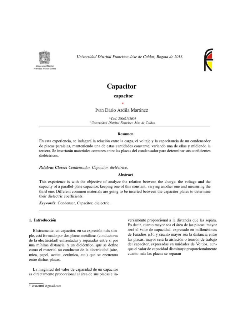 Lab Capacitor | PDF | Capacidad | Condensador