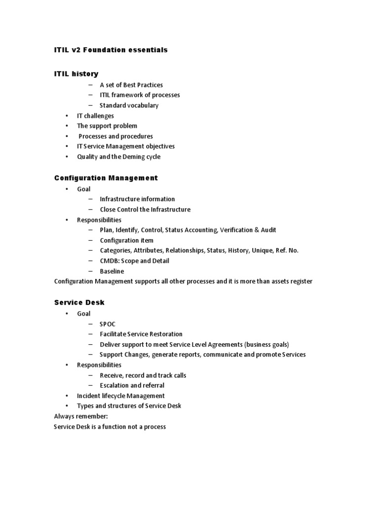 ITIL V2 - Foundation Essentials | PDF | Itil | It Service Management
