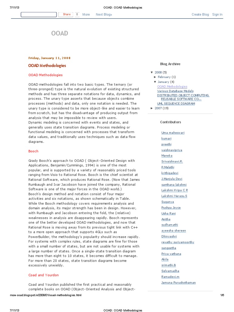 OOAD - OOAD Methodologies | PDF | Use Case | Object Oriented Programming