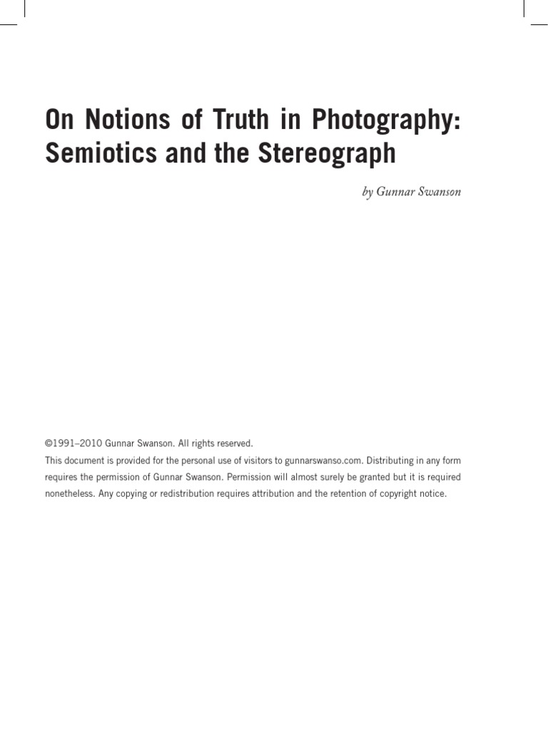 Truth in Photography PDF | PDF | Representation (Arts) | Semiotics