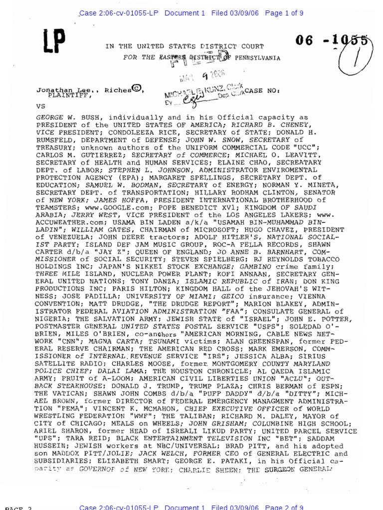 Jonathan Lee Riches vs. Bush Et Al | PDF