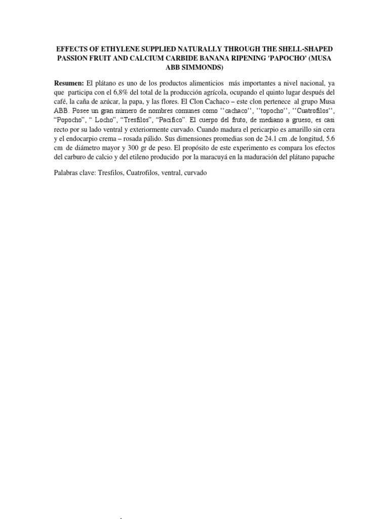 Seguimiento Maduracion Papoche | PDF | Plátano | Science