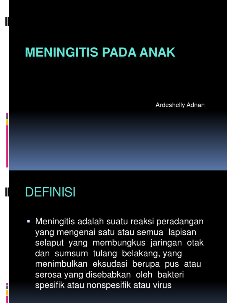 Meningitis pada Anak: Jenis dan Gejala | PDF | Pengembangan Diri