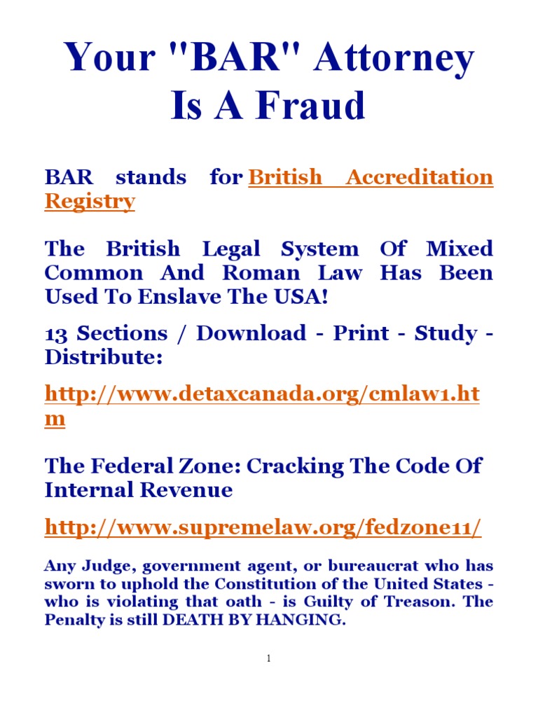0000A - Your Bar Attorney Is A Fraud | PDF | Uniform Commercial Code ...