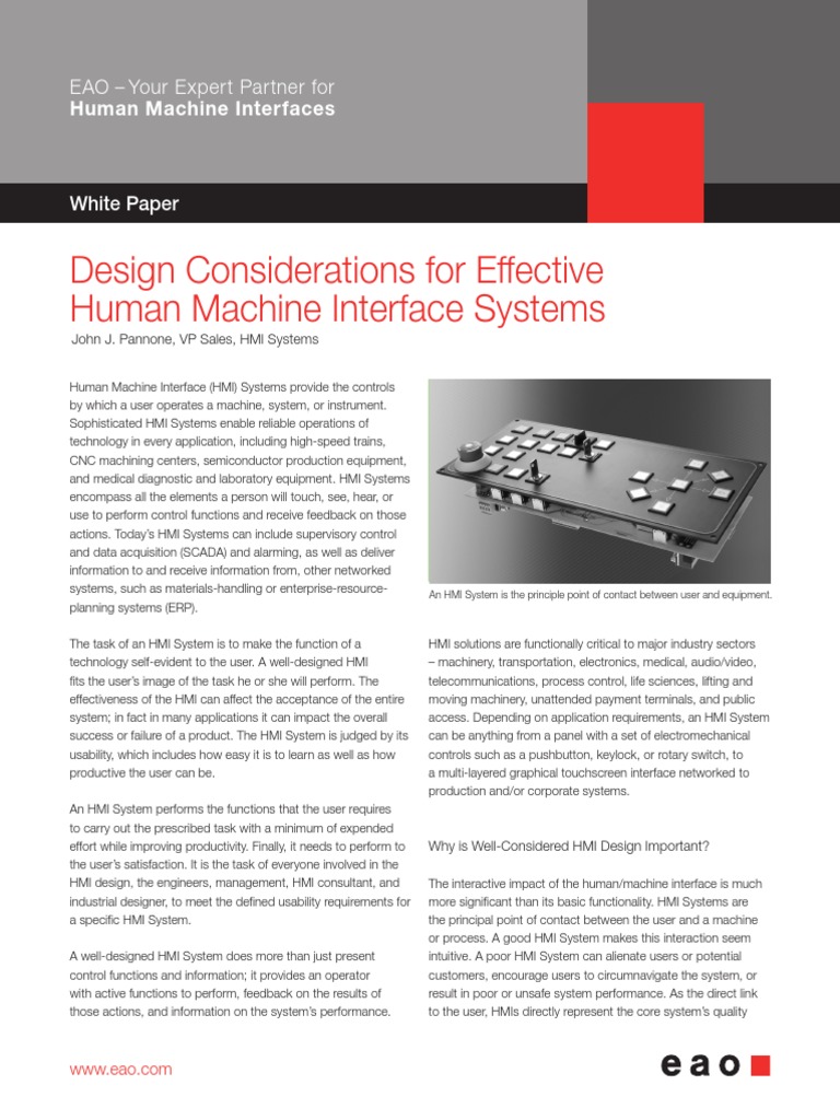 HMI Systems Design Considerations | PDF | Touchscreen | User Interface